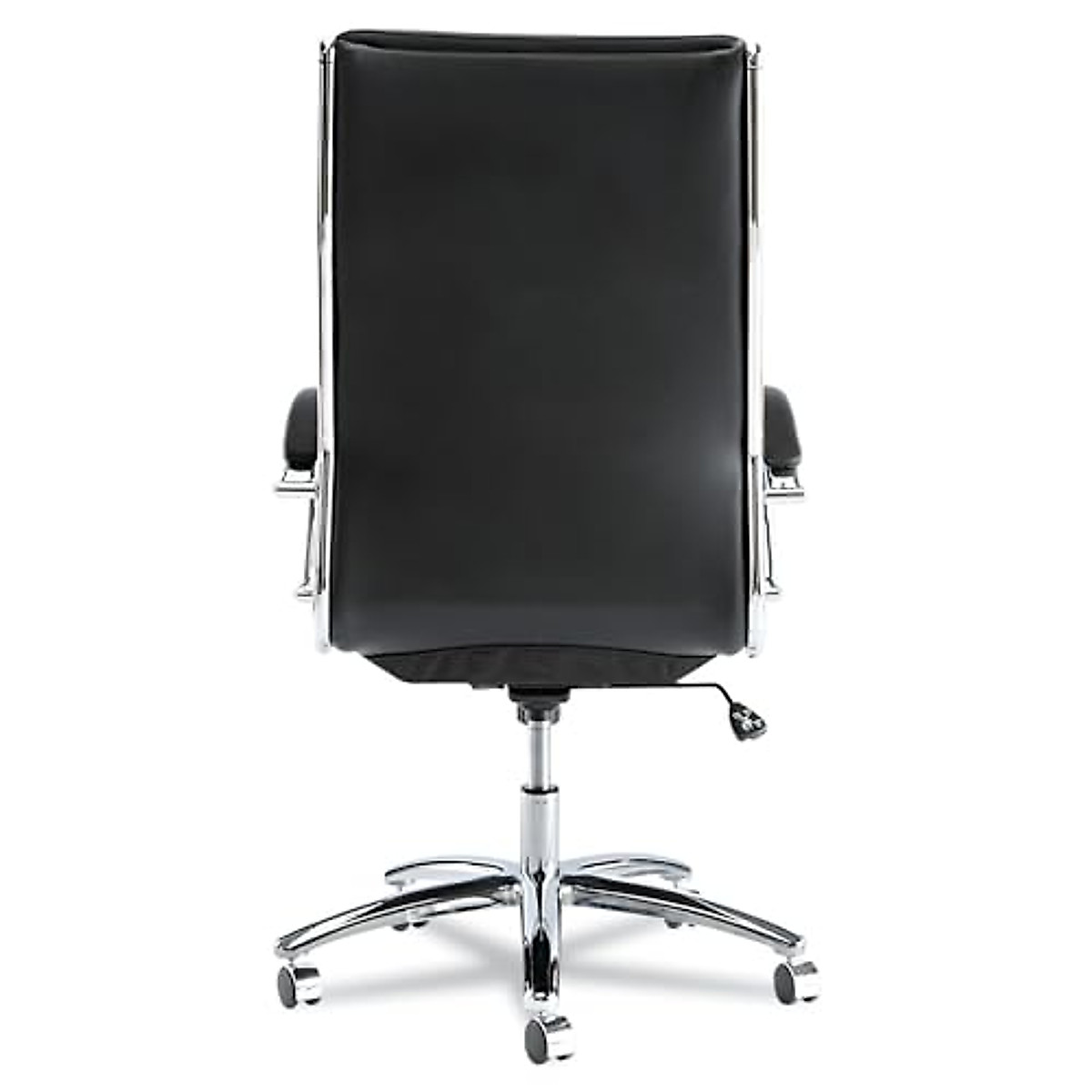 Alera ALENR4119 Neratoli Series High-Back Slim Leather Chair - Black/Chrome
