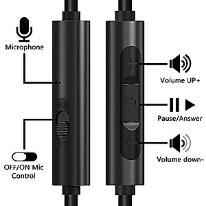 GEEKRIA Audio Cable with Mic Compatible with Skullcandy Hesh Evo, Hesh 3, Hesh 2, Venue, Crusher Wireless Cable, 3.5mm Aux Replacement Stereo Cord with Inline Microphone (4 ft/1.2 m)