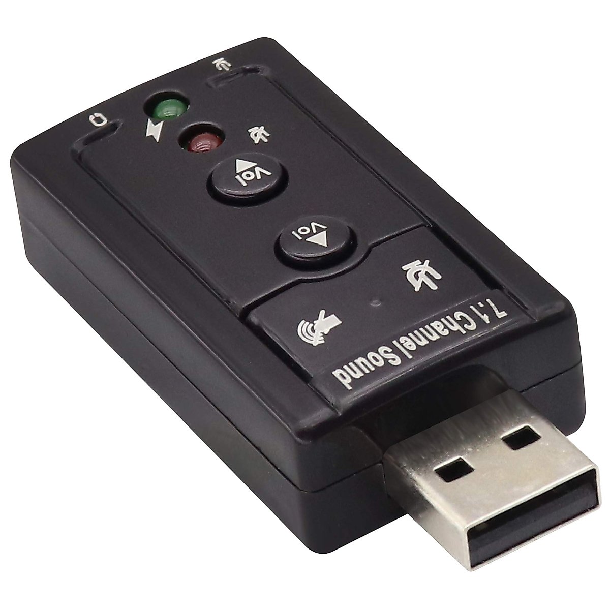zdyCGTime Hi-Speed USB 2.0 7.1-Channel Virtual USB 3D Stereo Audio Adapter External Sound Card with 3.5 mm Audio and Microphone Ports, Internal Amplifier and Volume Controls