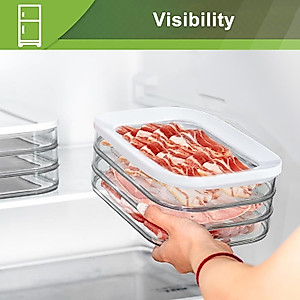 CHACHAE Deli Meat Container for Fridge,Bacon Lunch Meat Container for Refrigerator,Meal Prep Containers,Stackable Food Storage Boxes with Lid for Cold Cuts,Salami,Deli,Lunch Meat,BPA Free,18.6oz