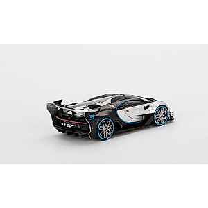 Bugatti Vision Gran Turismo Sliver and Carbon 1/64 Diecast Model Car by True Scale Miniatures MGT00369