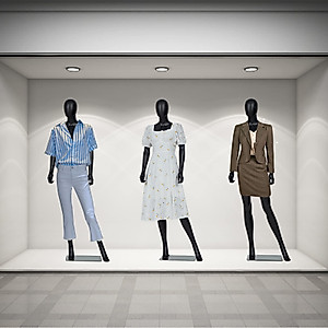 Mannequin Full Body Dress Form Display Adjustable Stand Posable Manikin Torso with Metal Base, White (Female 5)