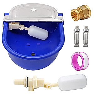 MINYULUA Automatic Waterer Bowl with Float Valve Livestock Drinking Water Bowl for Dogs Horse Cattle Pig Sheep Goat,Farm Animal Water Trough,with Brass Connector Mounting Screws