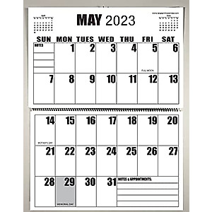 Jumbo Large Print 2023 Wall Calendar | 13-months | 17" x 22" hanging on wall | 17" x 11" closed