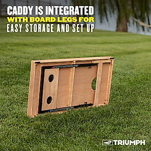 Triumph Sports LED 2x4 Cornhole Boards - Caddy Set and Grey and Blue