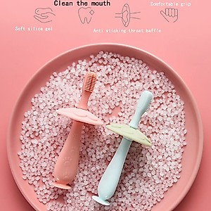 Yamadura Toddler Training Toothbrush，That Gently Clean and Stimulate Your Little One's Gums and Teeth，Made from 100% Food Grade Silicone (Green)