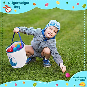 FUN LITTLE TOYS Kids Easter Basket Canvas Easter Bunny Bag for Kids Large Pink Easter Basket