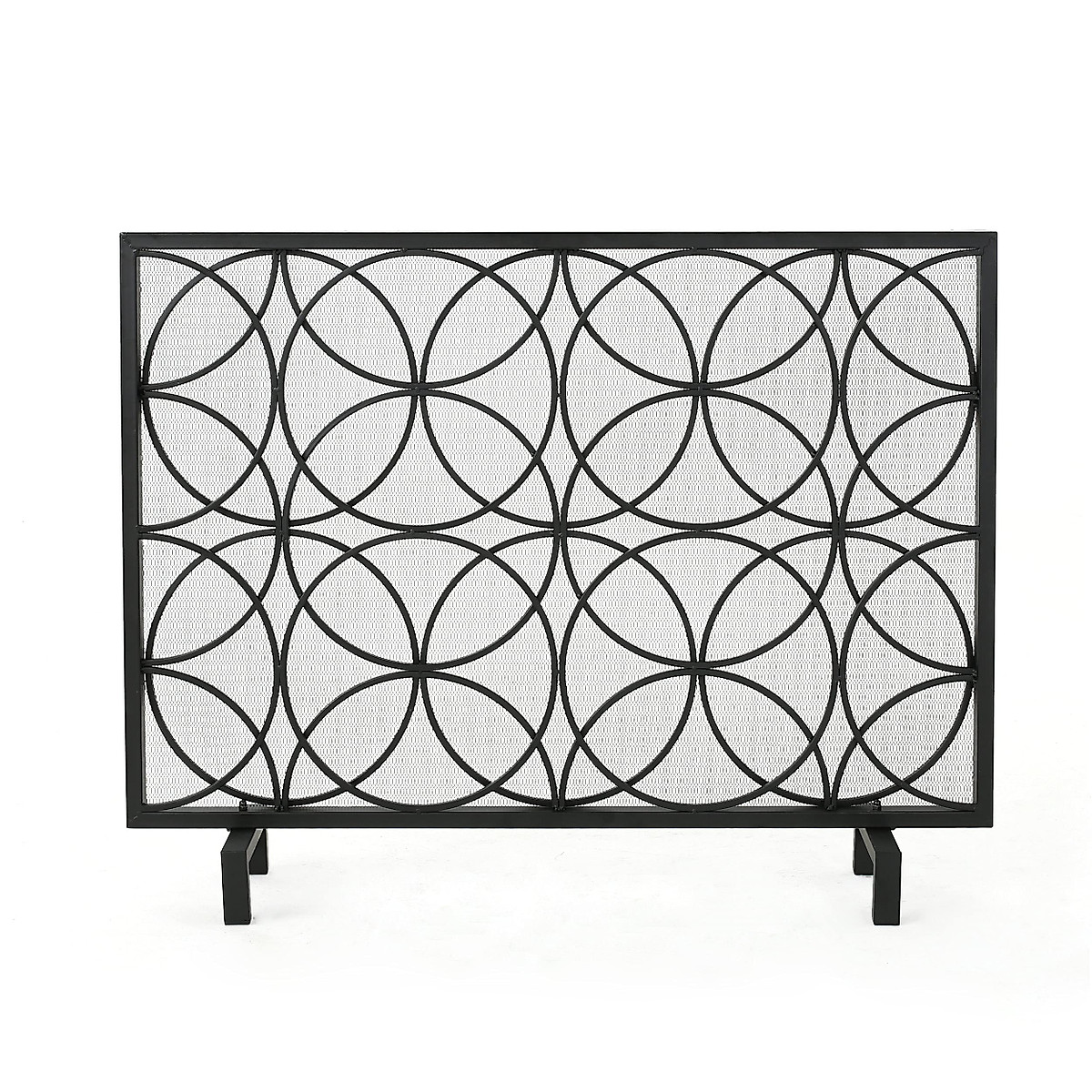Christopher Knight Home Valeno Single Panel Iron Fireplace Screen, Black