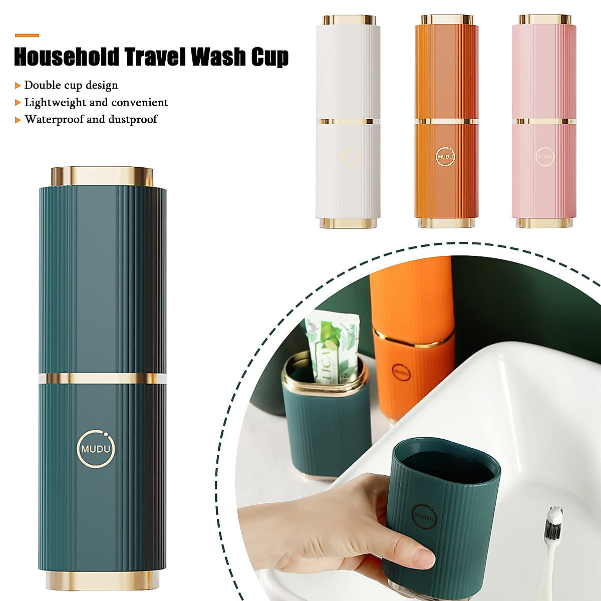 Crystalberry Travel Toothbrush Case Holder, Multifunctional Travel Cup Toothbrush Case and Carrier, Portable Travel Toothbrush Storage Box for Home Bathroom School Travel Business Trip Camping