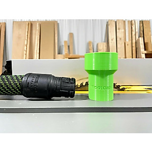 ToolCurve's hose adapter compatible with Festool 27mm hose to Dewalt, Milwaukee & Ridgid 2 1/4 Table Saws