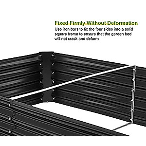 UOPASD Galvanized Raised Garden Bed kit, 6.5x4x1.5ft Metal Large Planter Box, Stock Tank Outdoor for Vegetables,Flowers, Herbs Black Grey