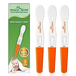 Easy@Home 3 Pregnancy Test Sticks - hCG Midstream Tests, Powered by Premom Ovulation Predictor iOS and Android App, Over 99% Accurate, High Sensitivity Result, 6 Days Before Missed Period