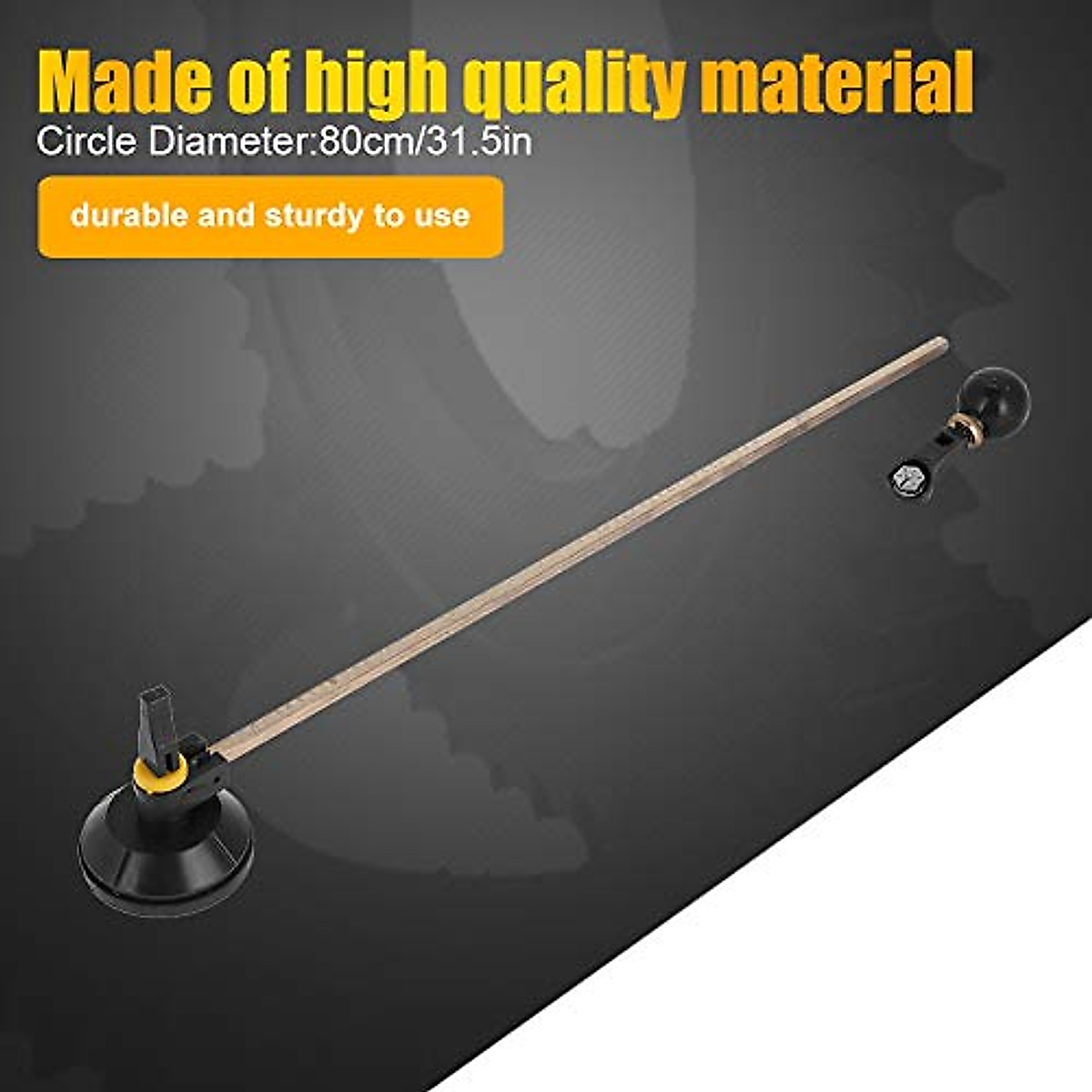 Heavy-Duty Glass Cutter, 6 Wheel Compasses Circular Cutting Cutter with Suction Cup Circle(80cm)