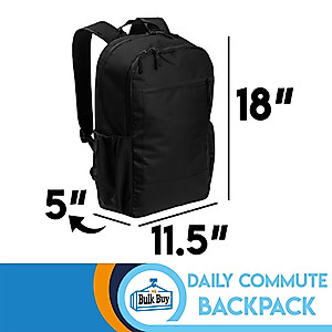 Personalized Daily Commute Business Backpacks, Black, 10 Pack - Your Logo - Customized Casual Computer Backpack for Business