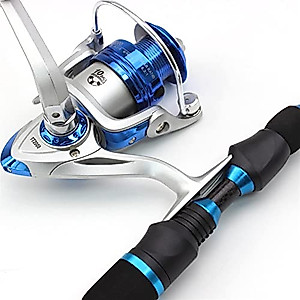 HNHYNSY Portable Fishing Pole ，Fishing Rod 65cm 75g Superhard Carbon Rod and Spinning Reel Set Winter Travel Fishing Tools (Color : A, Size : 65 cm)
