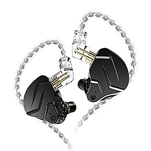 YINYOO KZ ZSN Pro X in Ear Buds Earphones Hybrid Dynamic Driver Balanced Armature Earbuds Headphones Dual Driver 1DD 1BA Deep Bass Stereo Sound Ergonomic Comfortable Earphones (Without mic, Black)