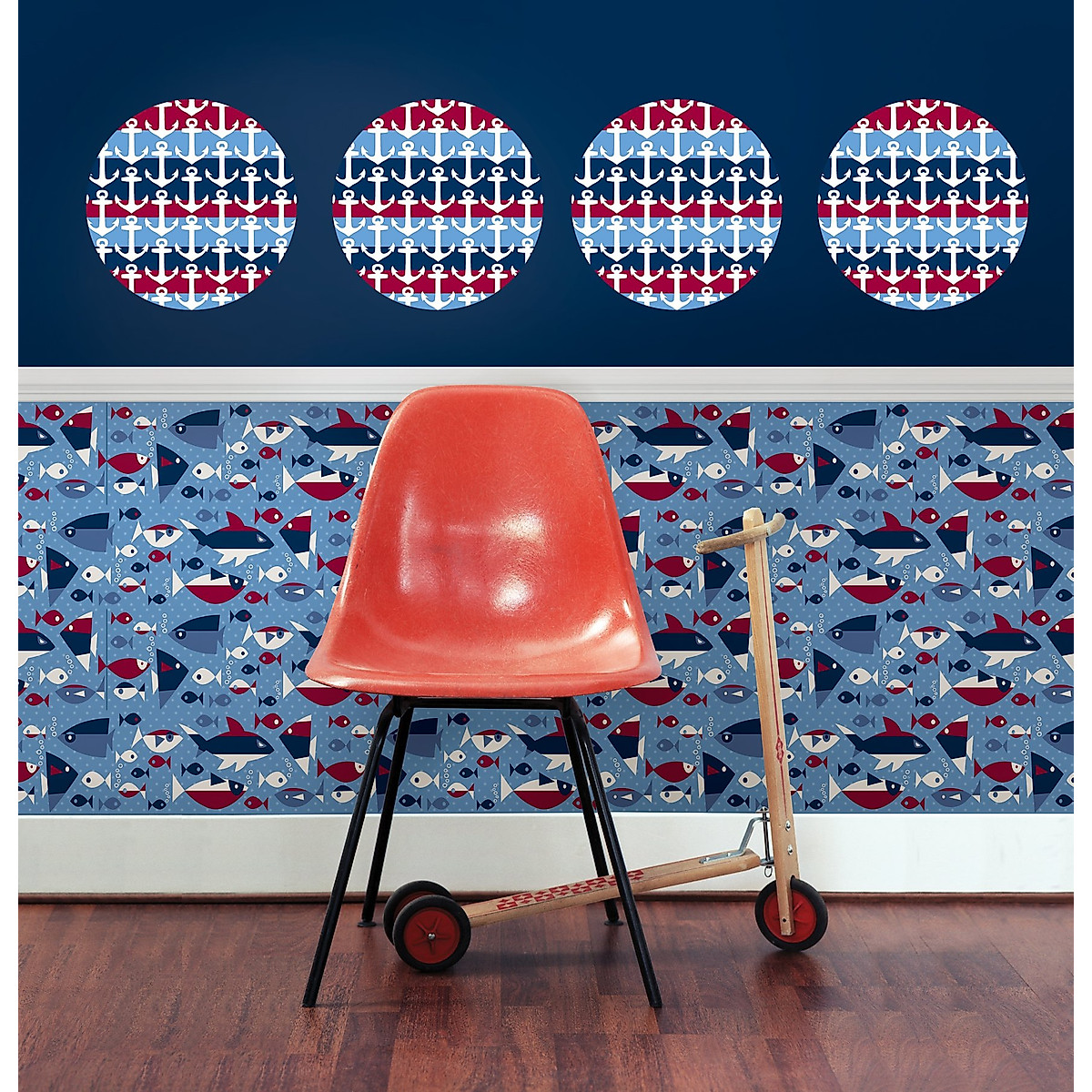 Wall Pops WPS0613 Regatta Stripe Wall Decals, 6.5-inch by 12-foot