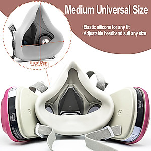 RANKSING Respirator Mask with 60921 Filters to Protect Against Dust, Gases, Fumes, Asbestos, Organic Vapors, Chemicals while Painting, Spraying, Sanding, Welding, Construct and Other Work PPE