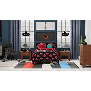 Franco Naruto Akatsuki Anime Bedding Super Soft Microfiber Twin XL Sheet Set, (Official Licensed Naruto Product)