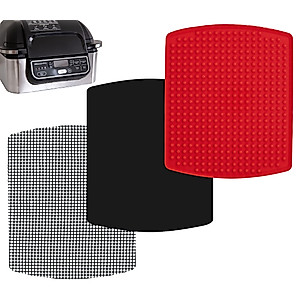 Air Fryer Reusable Liner Accessories for Ninja Foodi Grill 5-in-1 AG301, 4qt Ninja Foodi Accessories, Heat Resistant Liners, Food Safe, Easy Clean Silicone Mat by INFRAOVENS