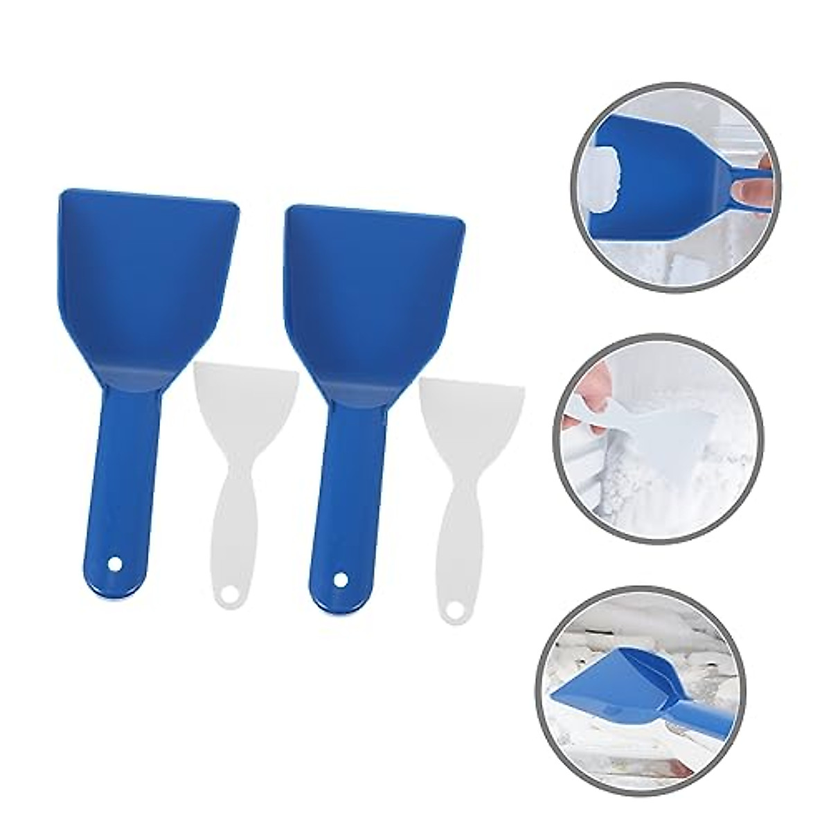 YARNOW 4pcs Flat Freezer Removal Refrigerator ice Spade ice Remover Versatile Scraper Household Frost Shovel Plastic Freezer Scraper Handheld deicing Shovel ice Scraper Accessories pp