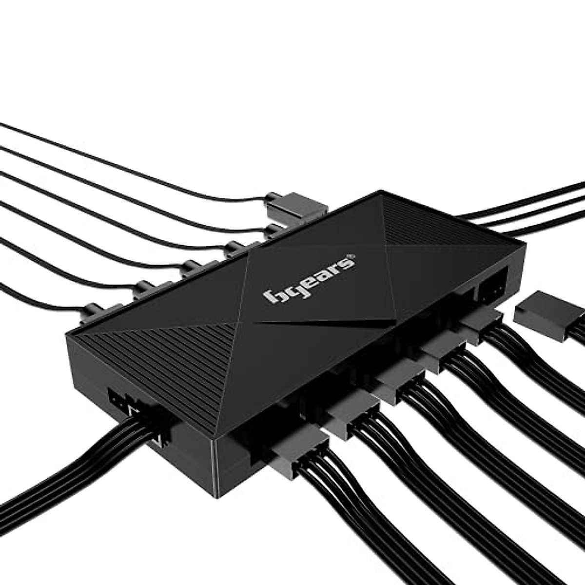 Bgears b-BlackWidow-RGB Black Gaming PC ATX case, Special Ripple effect Front Panel, Tempered Glass side. 2 x USB3.0, 3 x PWM 120mm ARGB Fans, Fan Controller with Remote, Support up to EATX board