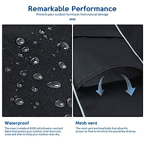 FORSPARK Outdoor Furniture Chair Covers Waterproof, Lounge Deep Seat Cover Fits up to 36 x 37 x 36 inches (W x D x H) 2 Pack