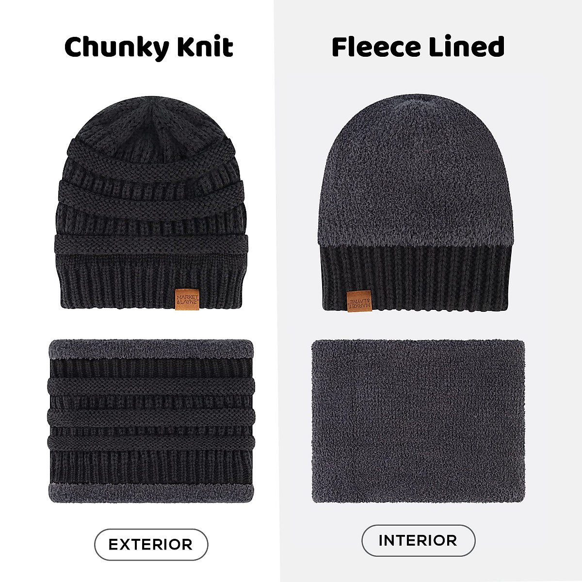 Winter Hat Fleece Lined Neck Warmer Scarf and Gloves Set for Women Knit Beanie Winter Gloves and Scarves Cold Weather