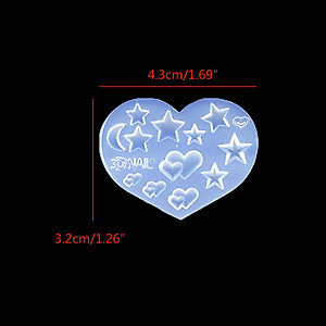 HELYZQ 28Pcs Mini Nail Art Silicone Mold Leaves Flower Animals Template Resin Molds Kit