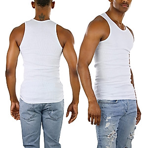 ToBeInStyle Men's Single A-Shirt Tank Top Undershirt- White - S