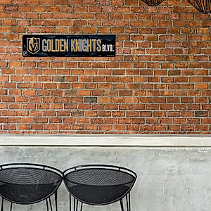 Rico Industries Vegas Golden Knights 16-Inch Plastic Street Sign Décor