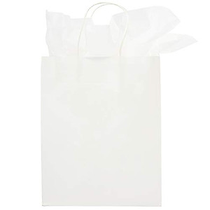 Sparkle and Bash Thank You Kraft Gift Bags with Tissue Paper (Rose Gold Foil, 15 Pack)