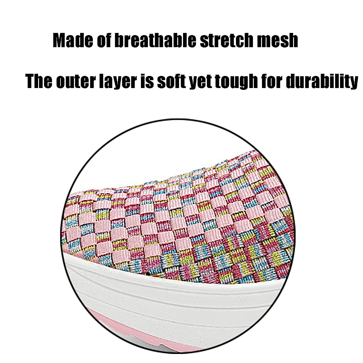 KCTRFSJ Women's Woven Air Cushion Orthopedic Sneakers,Fashion Wedge Platform Slip on Loafer Walking Shoes with Arch Support,Comfortable Casual Stretch Toning Rocker Shoes (Pink,8.5)