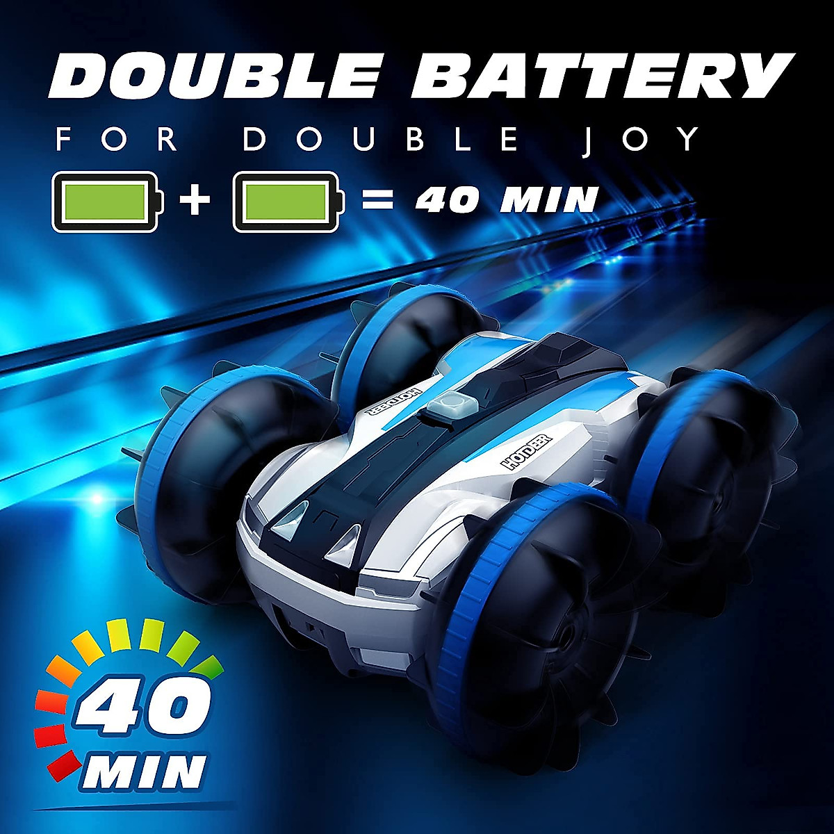 Tecnock Amphibious Remote Control Car for Kids,Toys for 5-12 Year Old Boys,2.4Ghz Waterproof RC Stunt Car RC Boat, 4WD Off Road Birthday Gift Water Beach Pool Toys