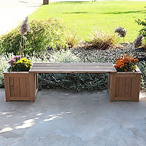 Yardistry YM12841 Planter Bench, Mocha Brown Stain