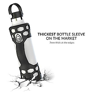 REUZBL Bottle Bumper Silicone Boot Sleeve Protector with Handle Compatible with 40oz Double-Wall Vacuum Insulated Stainless Steel Water Bottles, Black