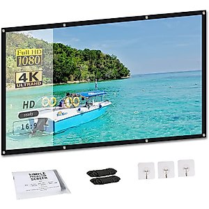 100 inch Projector Screen 16:19 HD 4K Foldable and Portable Anti-Crease Portable Projector Screen Double Sided Video Projection Screens for Home ，Party,Office, Classroom，Outdoor