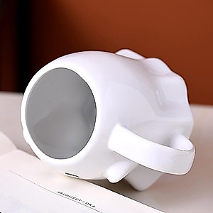 UNNIQ Spooky Ghost Mug - Creative Ceramic Ghostface Cup for Milk, Halloween Coffee Cup, White Ceramic Ghost Shaped 3D Coffee Cup with Handle, Cute Halloween Mugs for Friends, Family, Colleagues