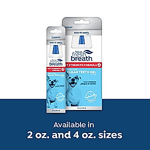 Fresh Breath Certified Wellness Collection Vet Strength Oral Care Clean Teeth Gel, 4oz - Freshens Dog Breath - Removes Plaque & Tartar - Cleans Teeth - Dog Dental Care - No Brushing Required