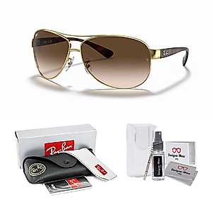 Ray-Ban RB3386 003/8G 67M Silver/Grey Gradient Round Sunglasses For Men For Women + BUNDLE with Designer iWear Eyewear Kit