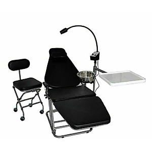 XUX Portable Foldable Chair with LED Exam Light ＆ Tray + Doctor's Stool Nylon Bag