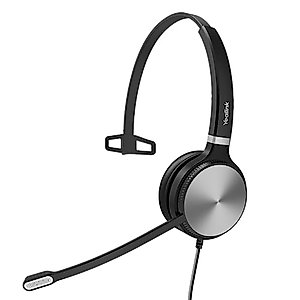 Yealink UH36 Professional Wired Headset - Telephone Headphones for Calls and Music, Noise Cancelling Headset with Mic for Computer PC Laptop（for Teams Optimized, Mono,3.5mm Jack/USB Connection）