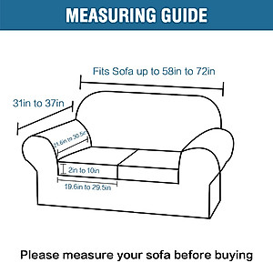 H.VERSAILTEX Super Stretch 3 Pieces Sofa Covers for 2 Cushion Couch Covers Sofa Slipcovers Feature Soft Thick Bouncy Modern Style with Individual Cushion Covers Pet Friendly - Loveseat, Camel