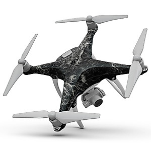 Design Skinz Design Skinz Black Scratched Marble Full-Body Wrap Decal Skin-Kit Compatible with The Drone DJI Inspire 2