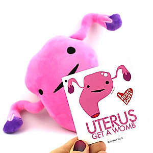 I Heart Guts Uterus Plush - Get a Womb - Soft & Cuddly Plush Uterus Pillow, Educational Stuffed Animals for Gynecology Residents, Obstetricians, Med Students, Endometriosis Gifts