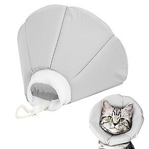Comfortable Cat Recovery Collar - Soft Cone Alternative for Cats & Kittens, Stops Licking & Scratching, Drawstring Closure