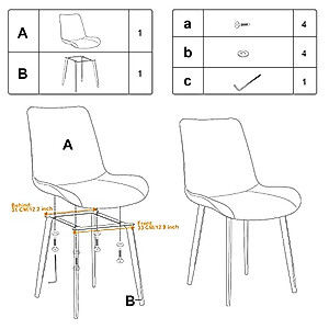 Ironalita White Dining Chairs Set of 4, Faux Leather Mid Century Modern Chairs with Metal Chair Legs, Kitchen Chairs for Dining Room, Restaurant, Living Room