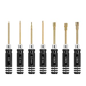 INJORA Short Handle Hex Screwdriver Nut Driver Tool Kit for 1/18 1/24 RC Mini Crawler Car TRX4M SCX24 FCX24,7PCS