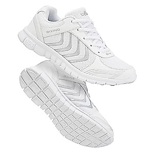 Alicegana Women's Athletic Road Running Lace up Walking Shoes Comfort Lightweight Fashion Sneakers Breathable Mesh Sports Tennis Shoes White
