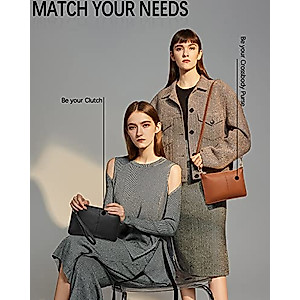 BOSTANTEN Small Purses for Women Crossbody Bags Leather Wristlet Purses Envelope Clutch Purse Black